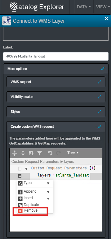 How to use ApolloCatalogWMSPublic WMS with "layers=xxx" in Apollo catalog explorer